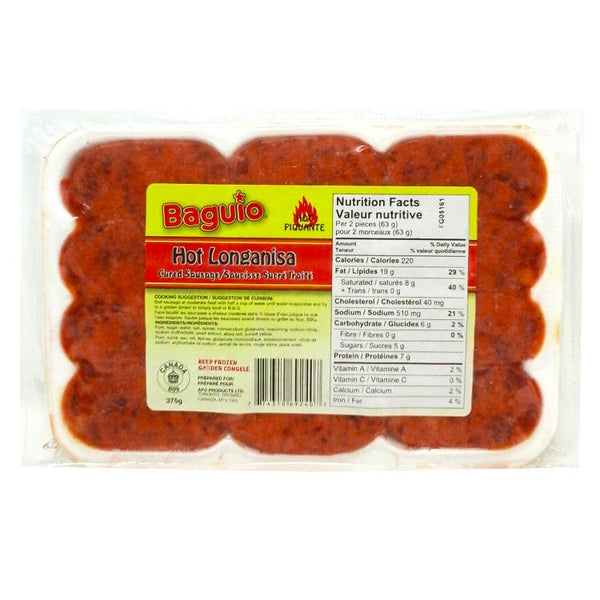 baguio hot longanisa 375g – Panda Foods