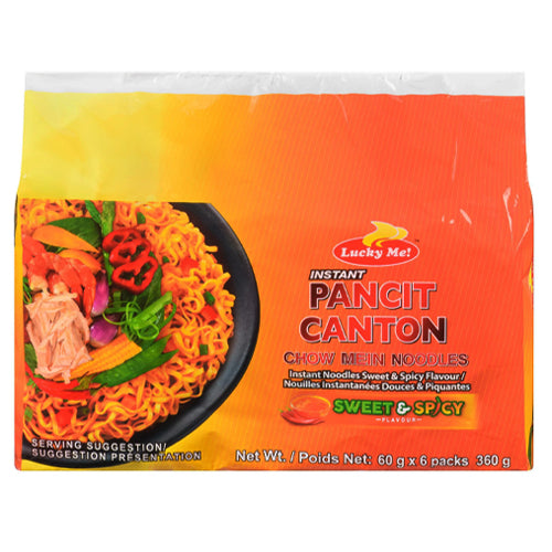 Lucky me pancit canton chow mein noodles sweet &spicy 360g – Panda Foods